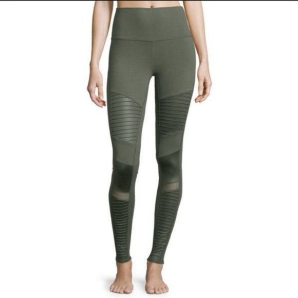 ALO Yoga | Pants & Jumpsuits | Alo Yoga Moto Leggings In Olive Green ...